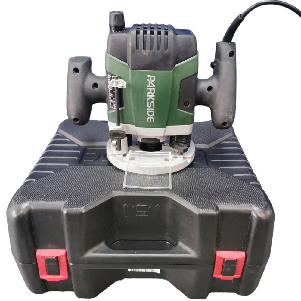 Pre-owned Parkside Router 1300 watts with 10pc HM router cutter set ...